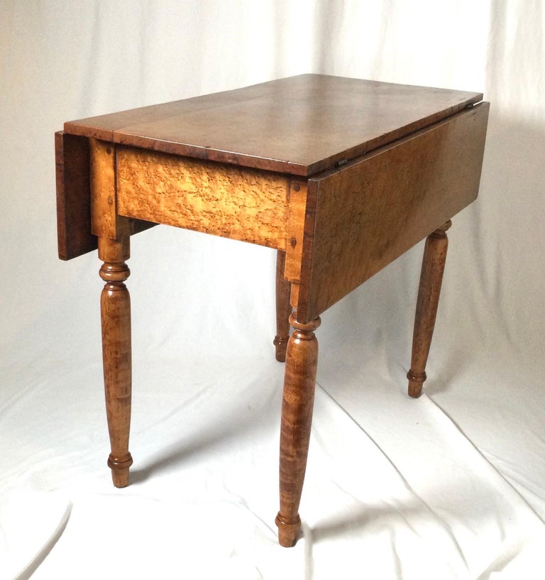 19th Century Birdseye Maple Drop Leaf Table at 1stDibs