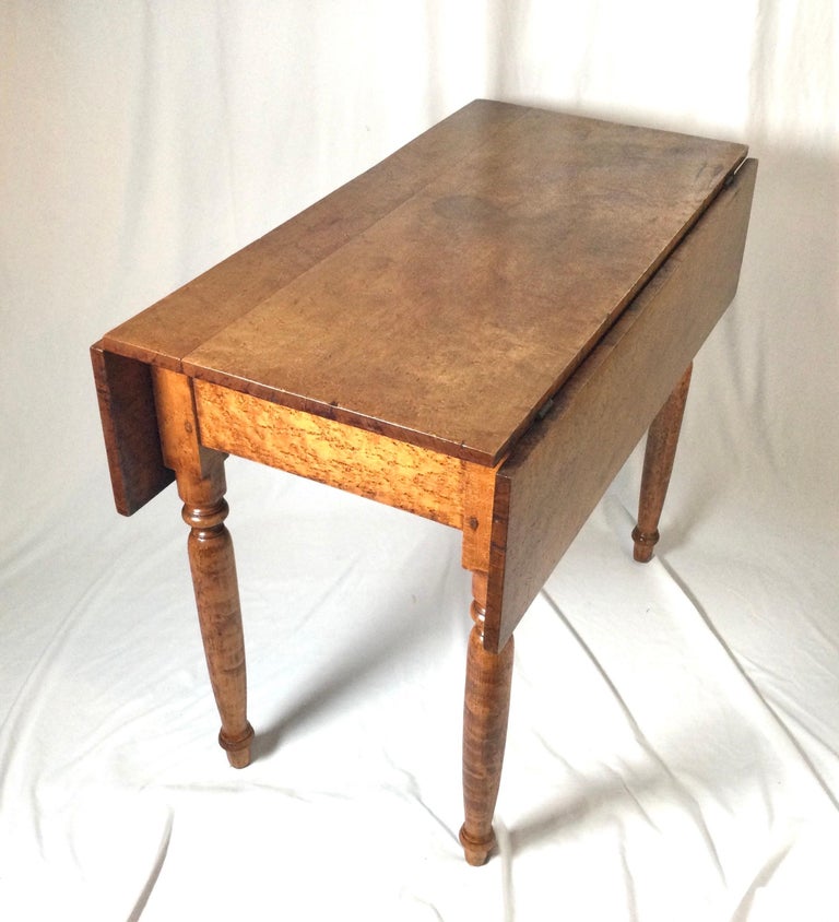 19th Century Birdseye Maple Drop Leaf Table at 1stDibs