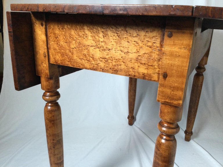 19th Century Birdseye Maple Drop Leaf Table at 1stDibs