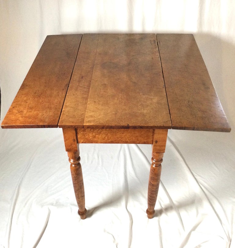 19th Century Birdseye Maple Drop Leaf Table at 1stDibs