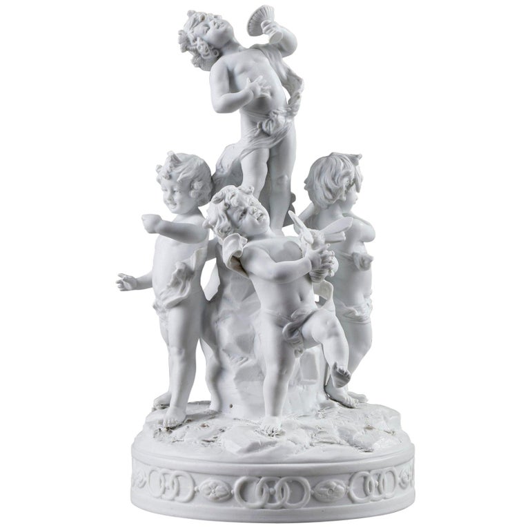 19th Century Biscuit Statuette, Putti Dancing by Volkstedt-Rudolstadt ...