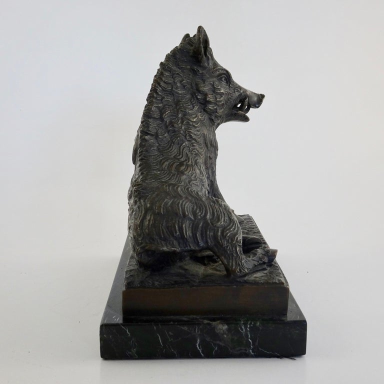 19th Century Black Bronze Boar Figurine Sculpted by Joseph Victor ...