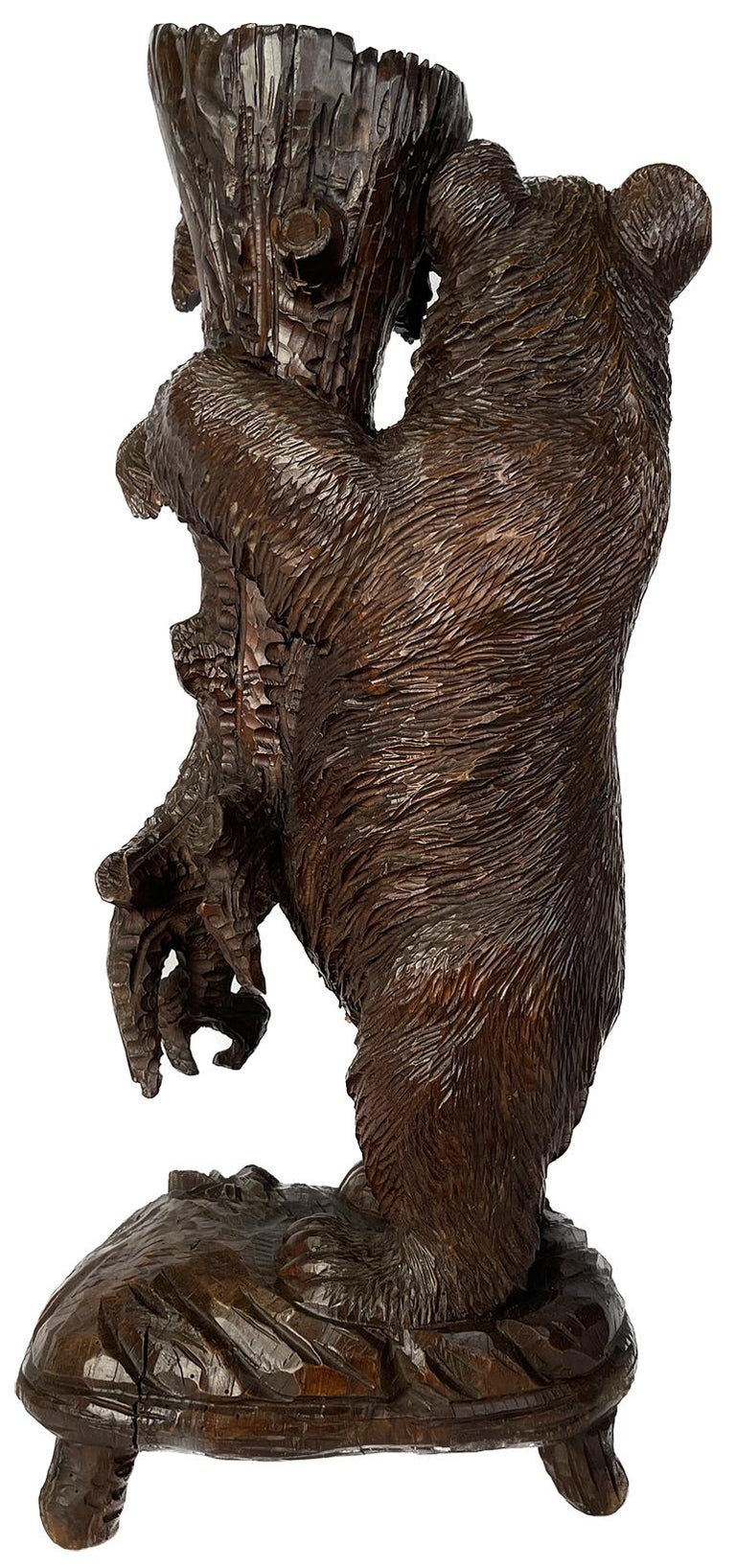 19th Century Black Forest Carved Walnut Bear Stand For Sale at 1stDibs