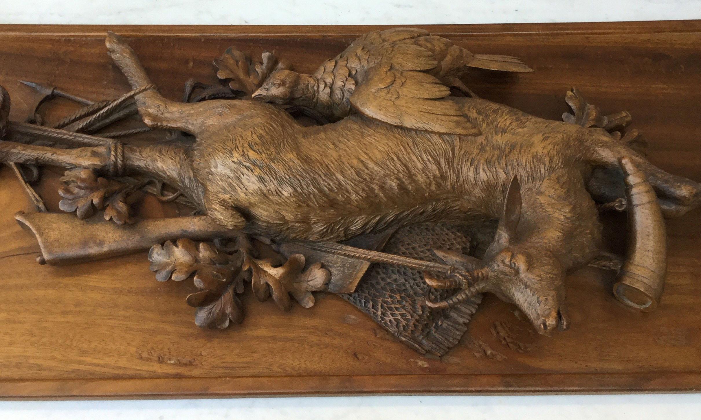 19th Century Black Forest Carved Wood Hunt Trophy Plaque at 1stDibs ...