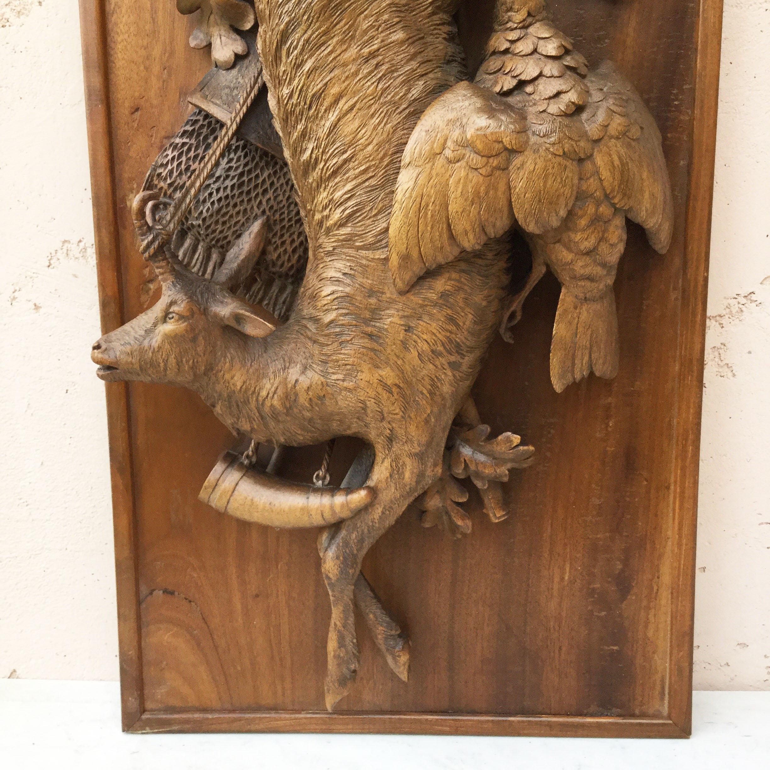 19th Century Black Forest Carved Wood Hunt Trophy Plaque at 1stDibs ...