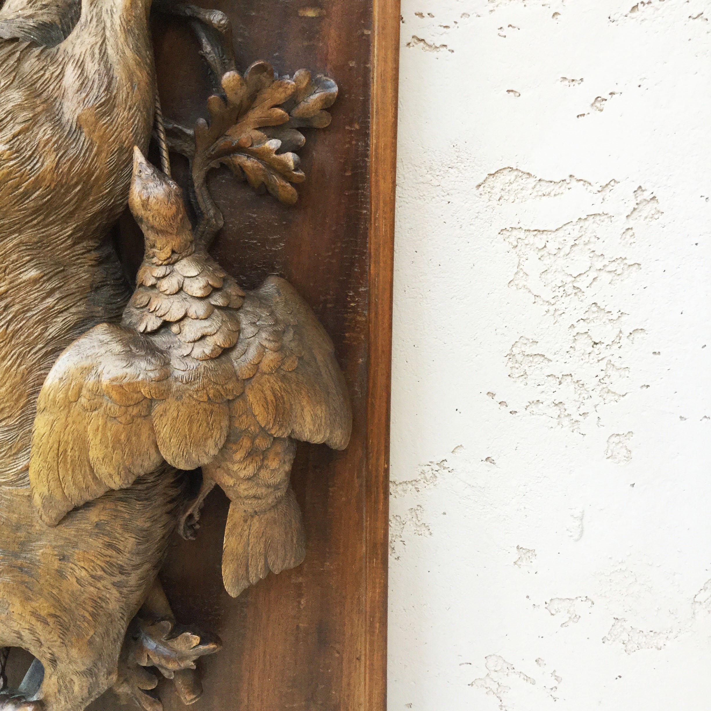 19th Century Black Forest Carved Wood Hunt Trophy Plaque at 1stDibs ...