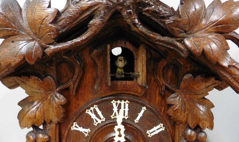 19th Century Black Forest Fusee Cuckoo Mantel Clock by Beha at 1stDibs
