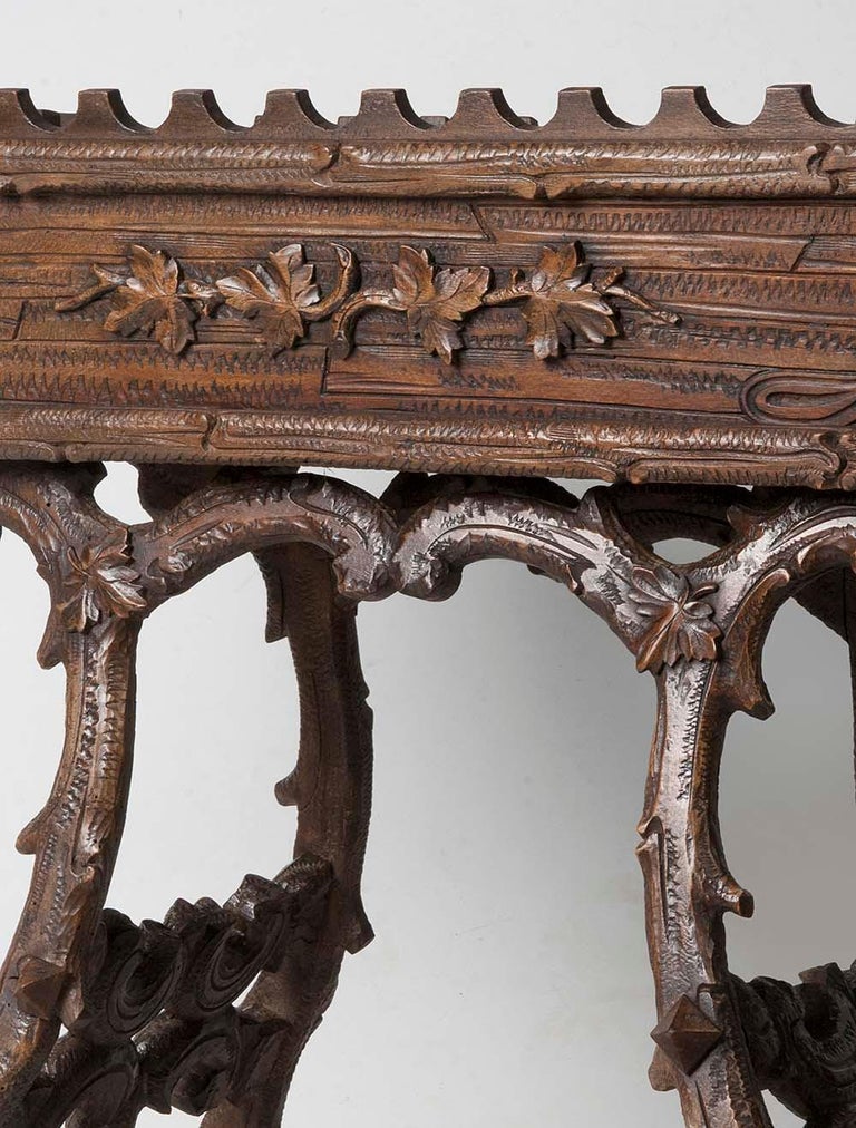 19th Century Black Forest Plant Stand, Jardinière Carved Chestnut Wood ...