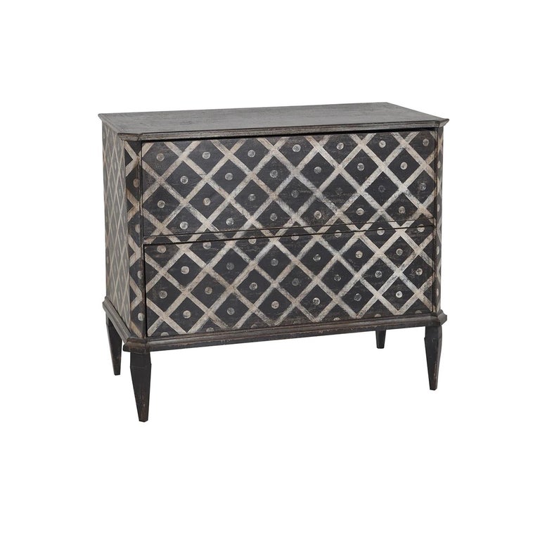 19th Century Black-Grey Italian Single Pinewood Chest, Antique Tuscan ...