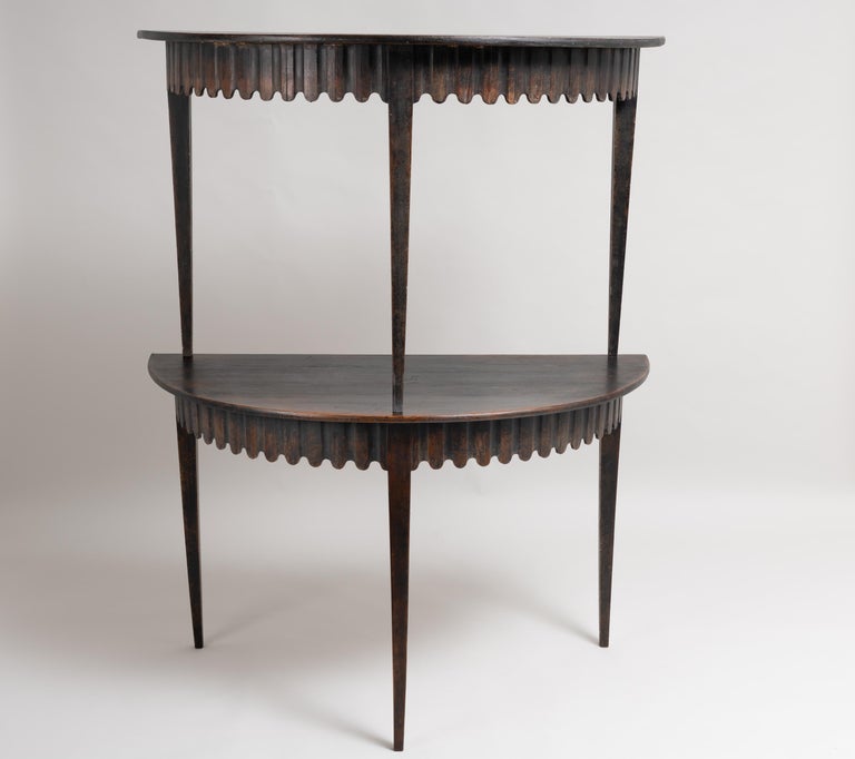 19th Century Black Swedish Gustavian Style Demi Lune Tables at 1stDibs