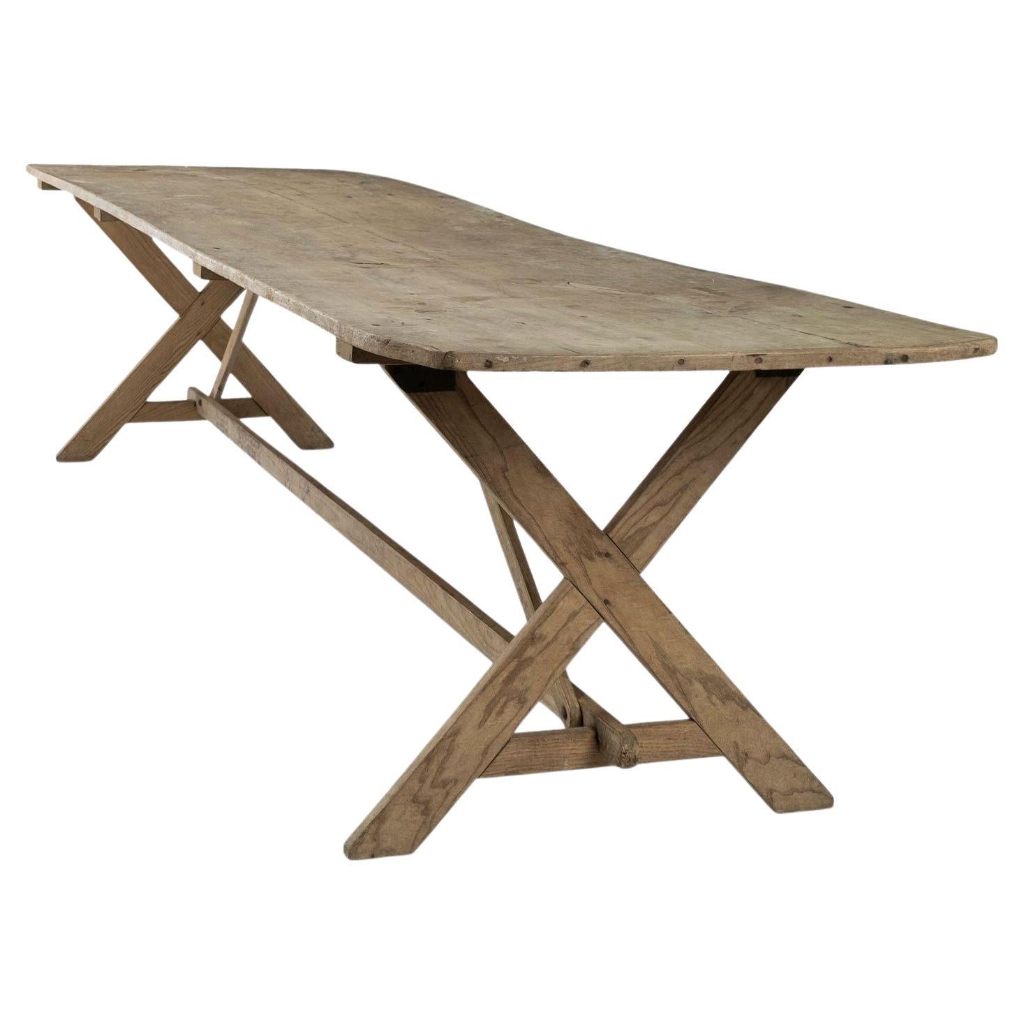 19th Century Bleached Elm Harvest Table at 1stDibs