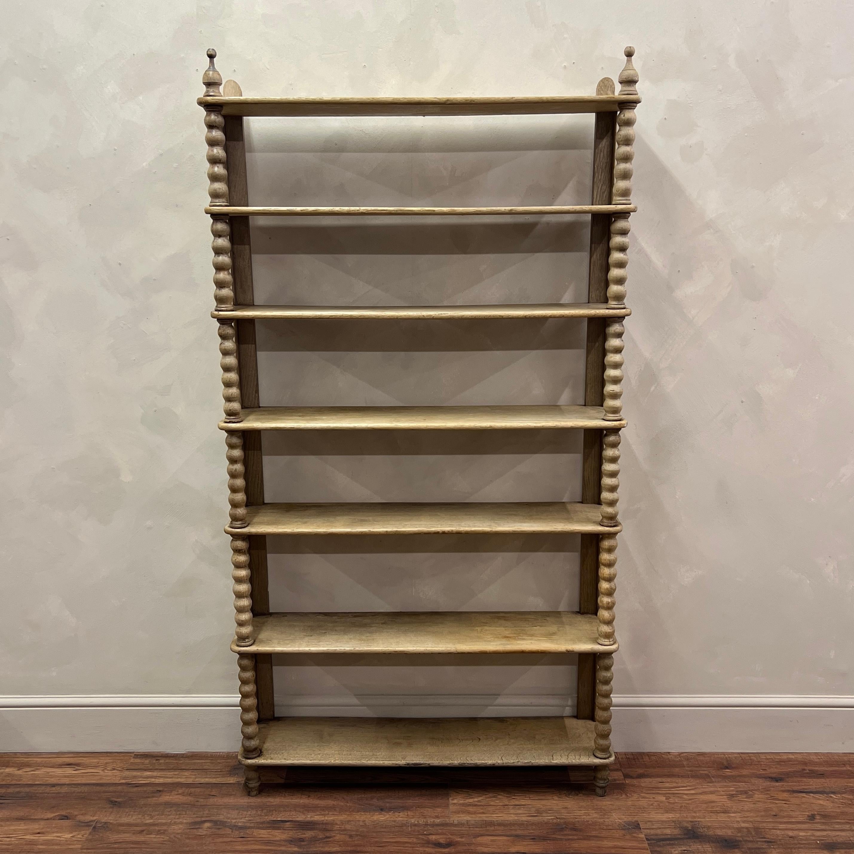 19th Century Bleached Oak Bobbin Etagere French Antique Shelving at ...