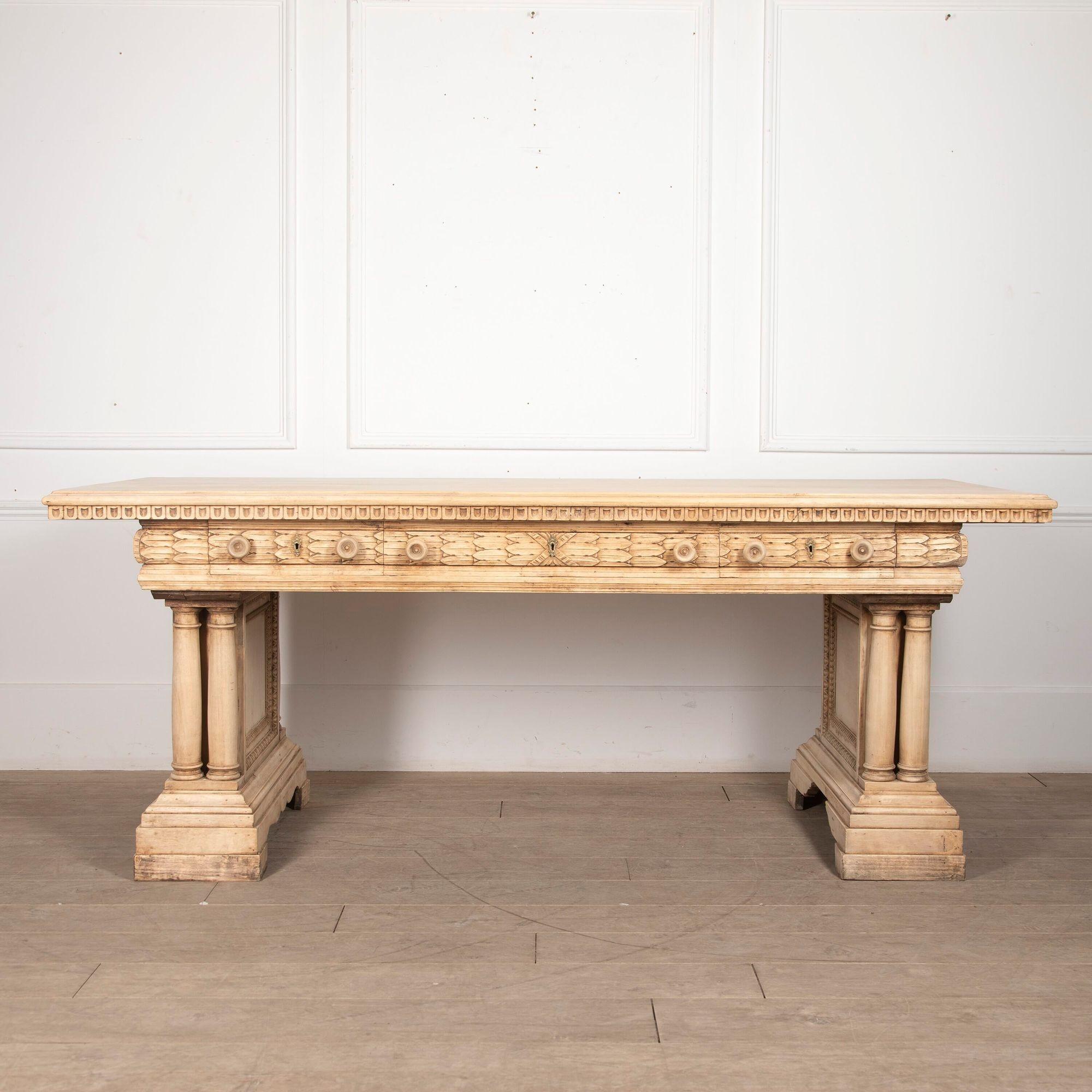 19th Century Bleached Walnut Table For Sale at 1stDibs