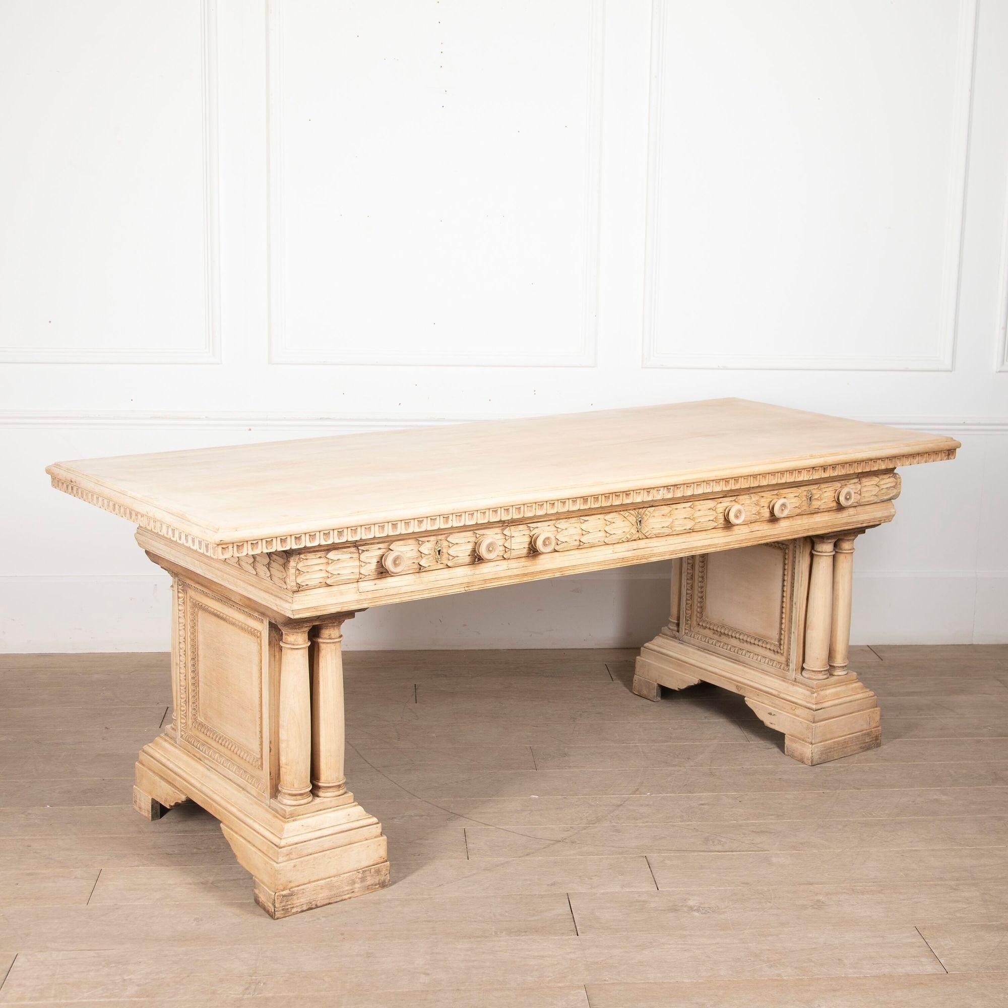 19th Century Bleached Walnut Table For Sale at 1stDibs
