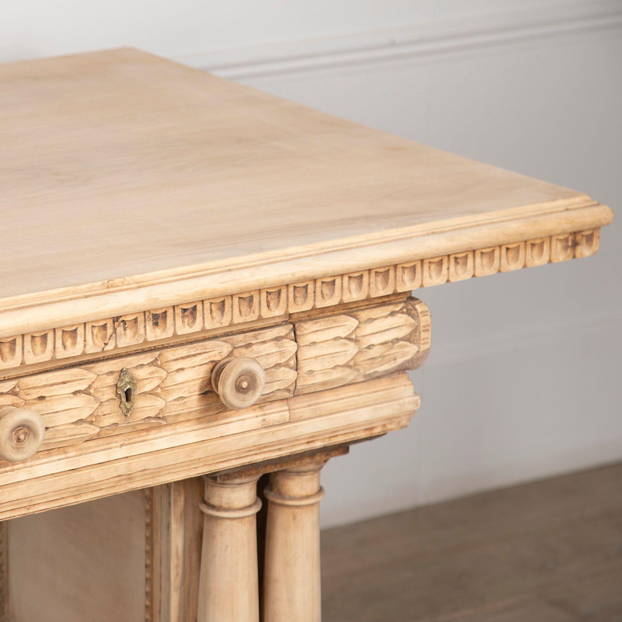 19th Century Bleached Walnut Table For Sale at 1stDibs