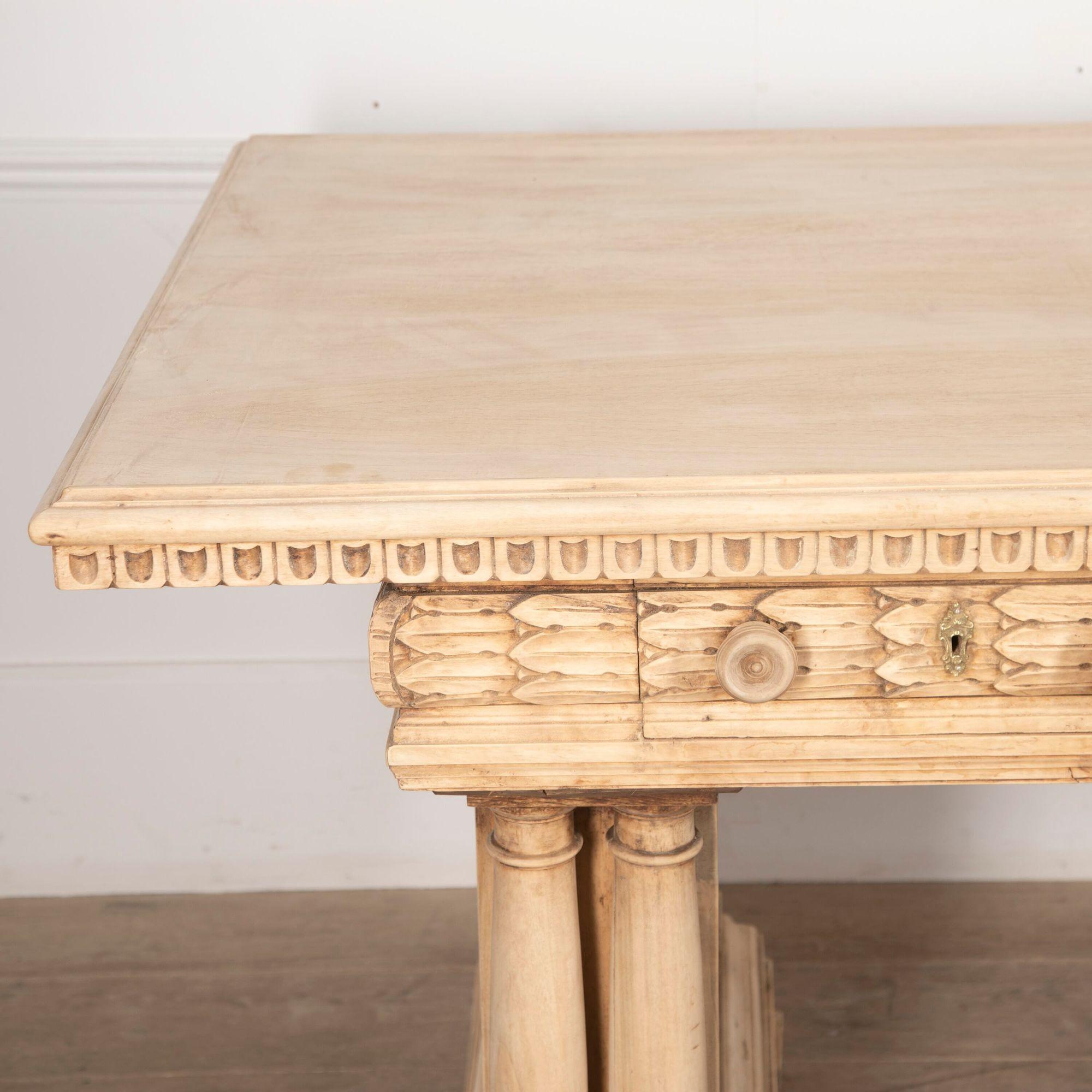 19th Century Bleached Walnut Table For Sale at 1stDibs
