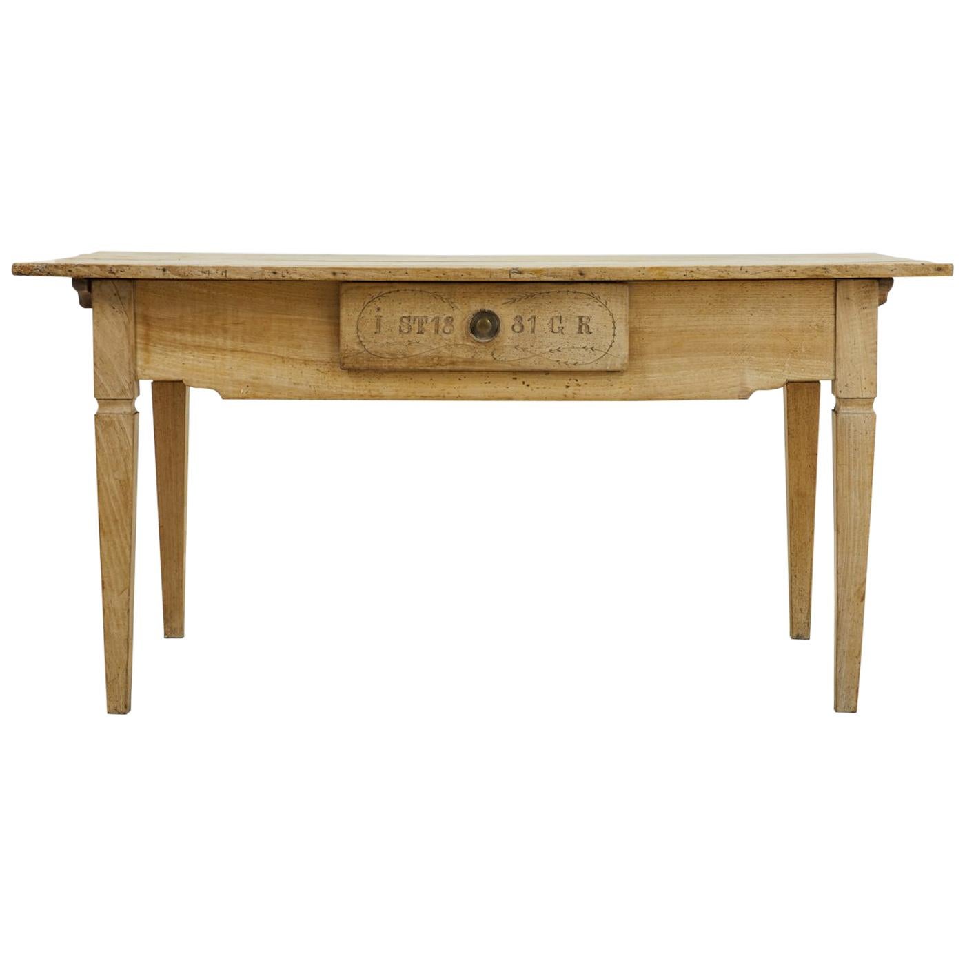 19th Century Bleached Walnut Table at 1stDibs