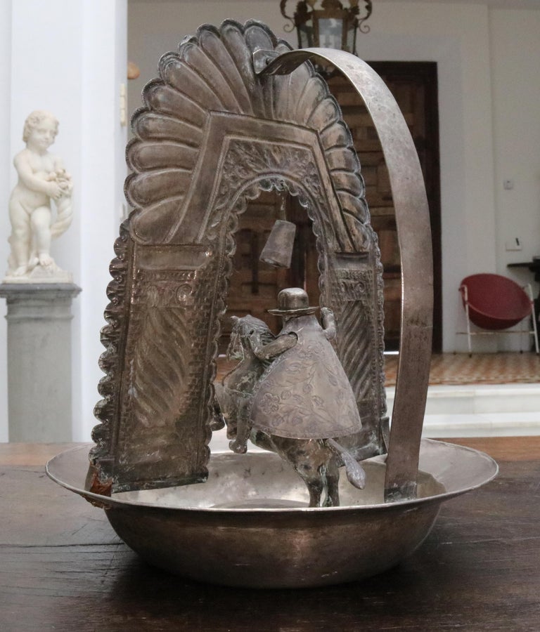 19th Century Bolivian or Peruvian Silver Alms Dish with Saint James on ...