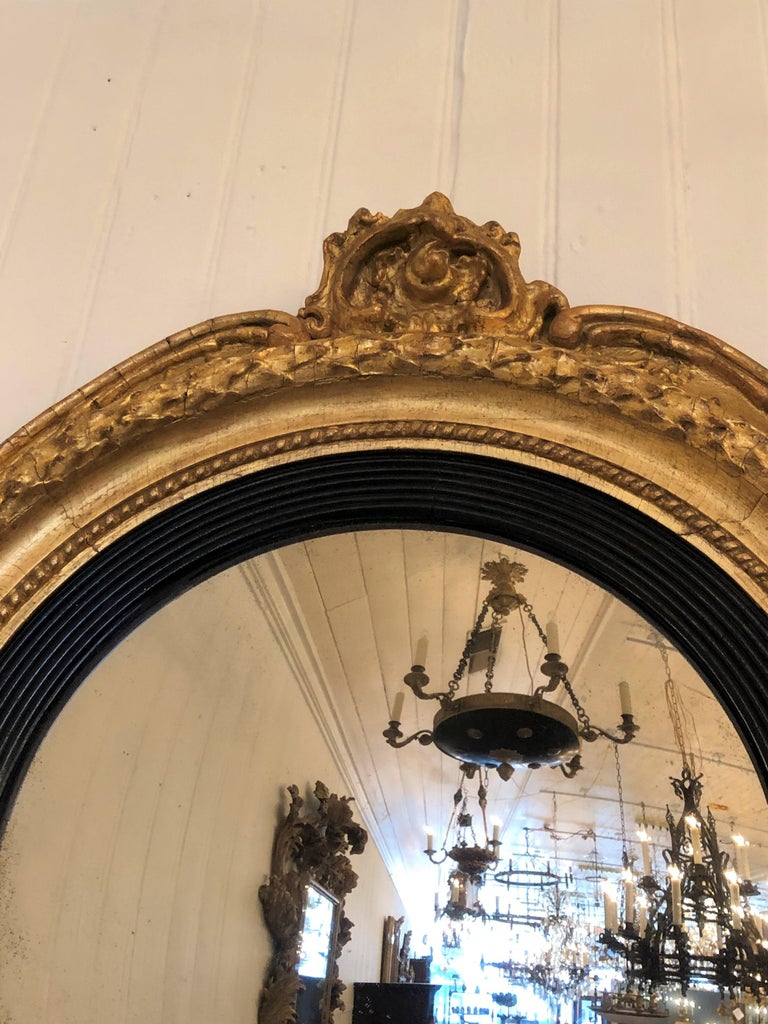 19th Century Boston Gilt Convex Mirror Labeled William Balch For Sale ...