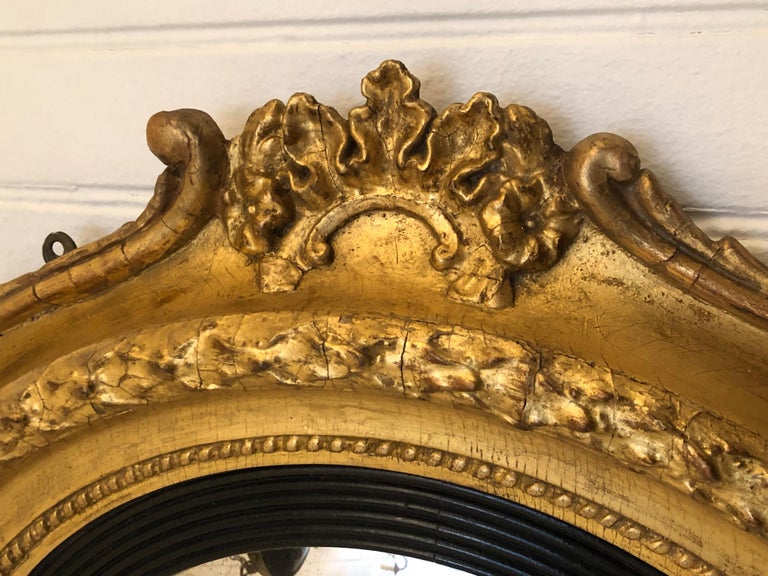 19th Century Boston Gilt Convex Mirror Labeled William Balch For Sale ...