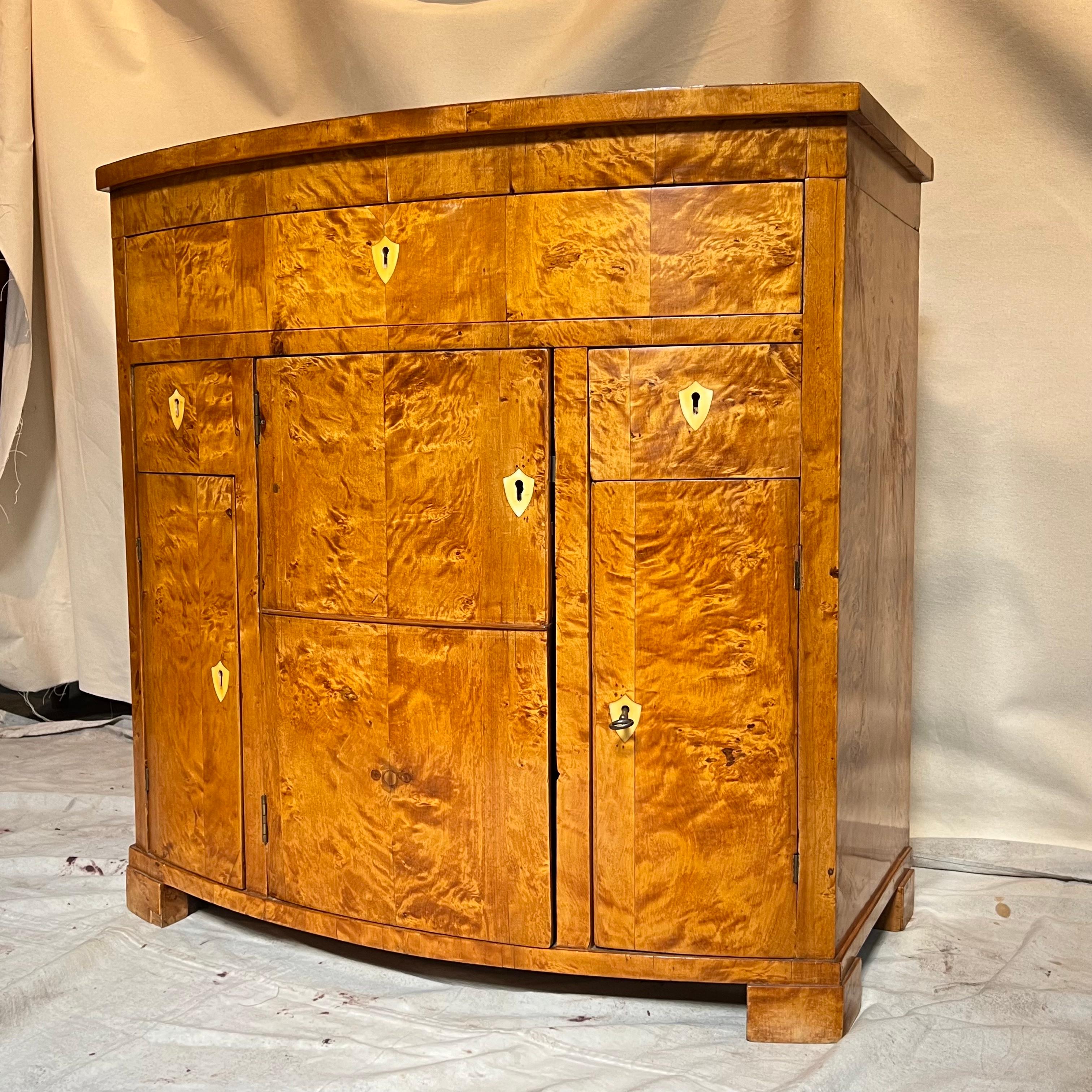 19th Century Bow Chest of made of Biedermeier flared birch For Sale at ...