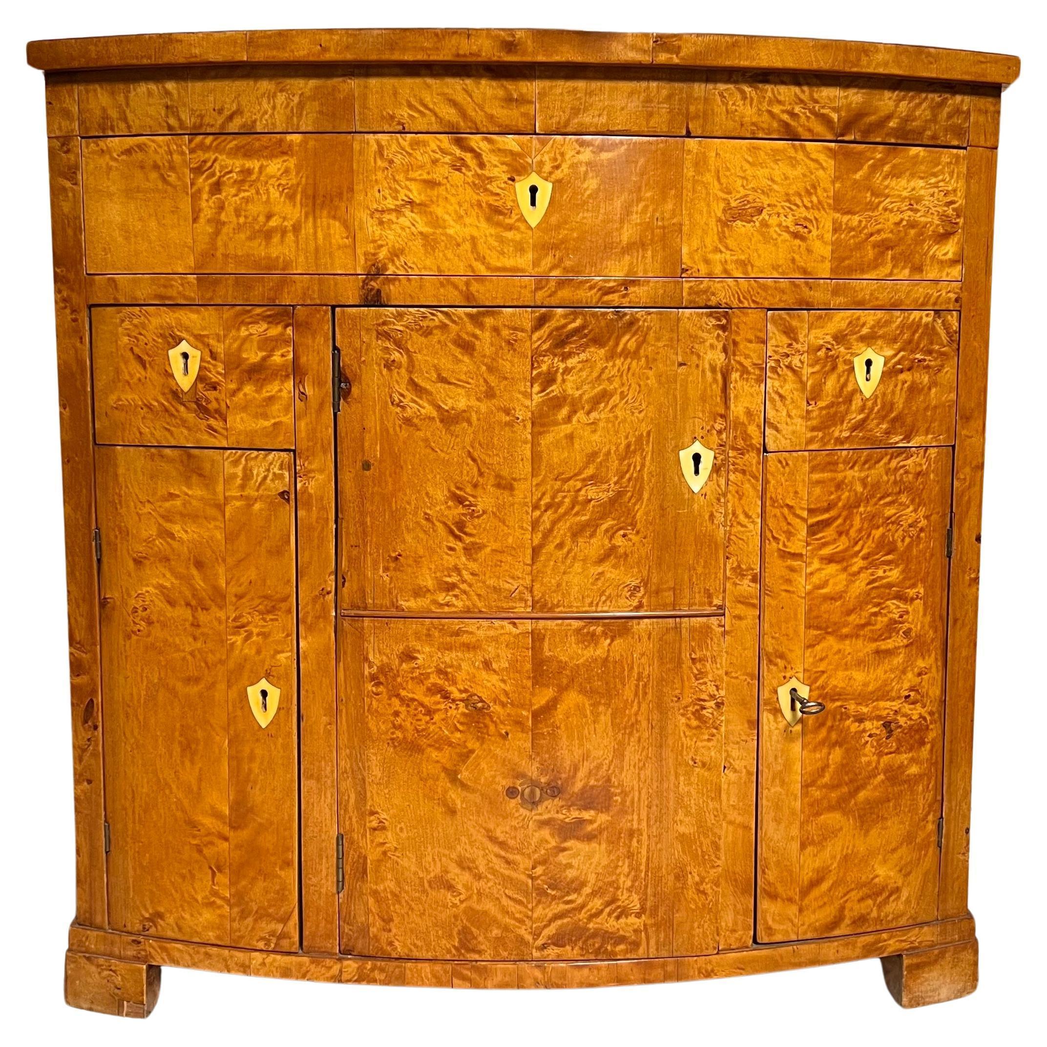 19th Century Bow Chest of made of Biedermeier flared birch For Sale at ...