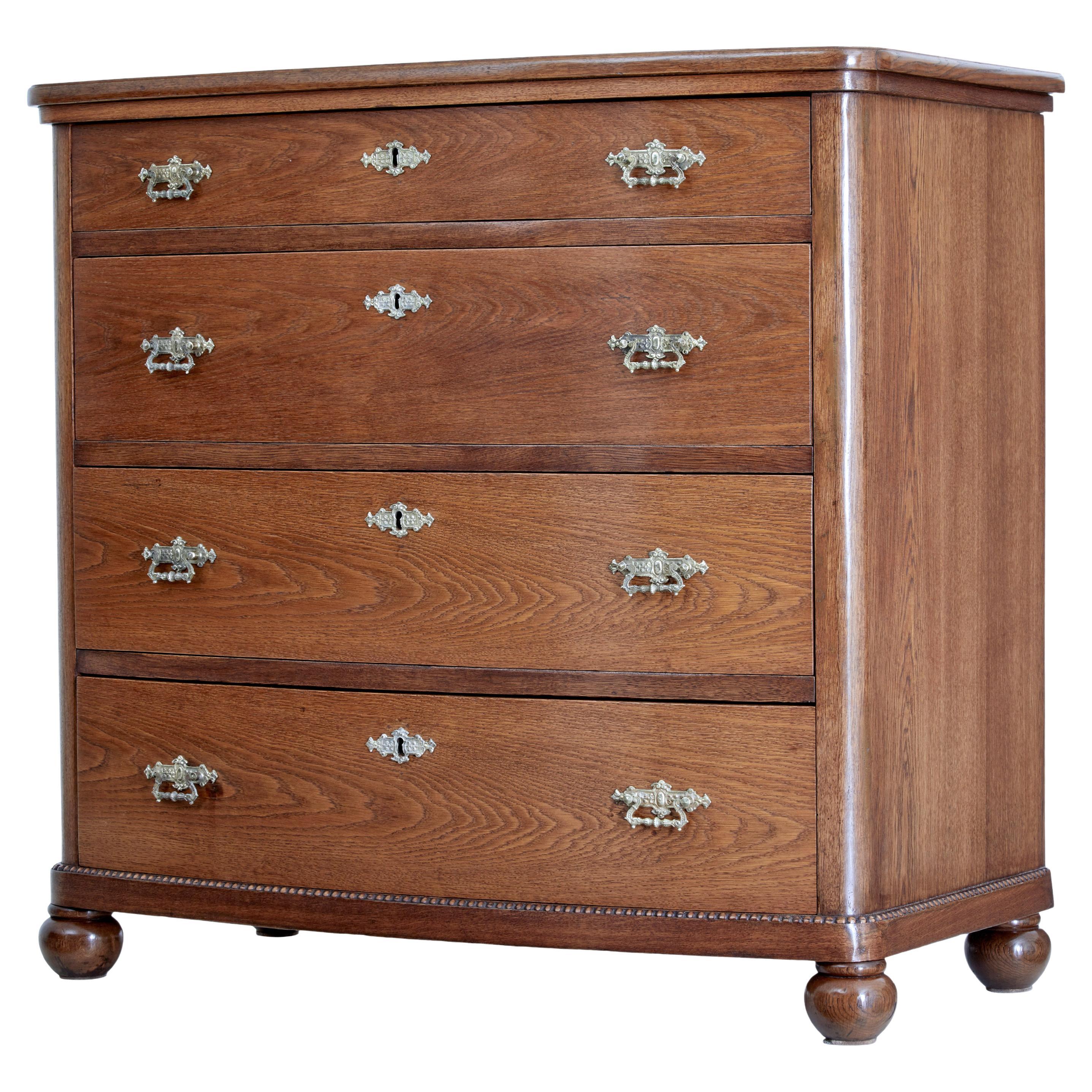 19th Century Bowfront Oak Chest of Drawers at 1stDibs