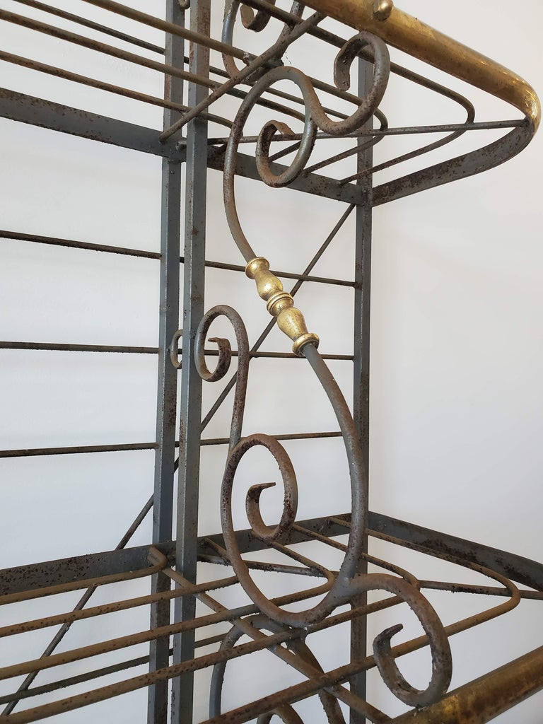 Late 19th Century Brass and Steel French Provincial Baker’s Rack For ...