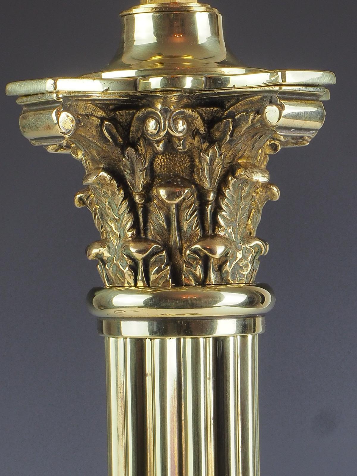 19th Century Brass Corinthian Table Lamp For Sale at 1stDibs