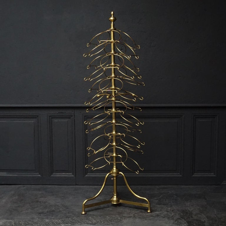 19th Century Revolving Brass French Plate Rack or Stand to Hold 36 ...