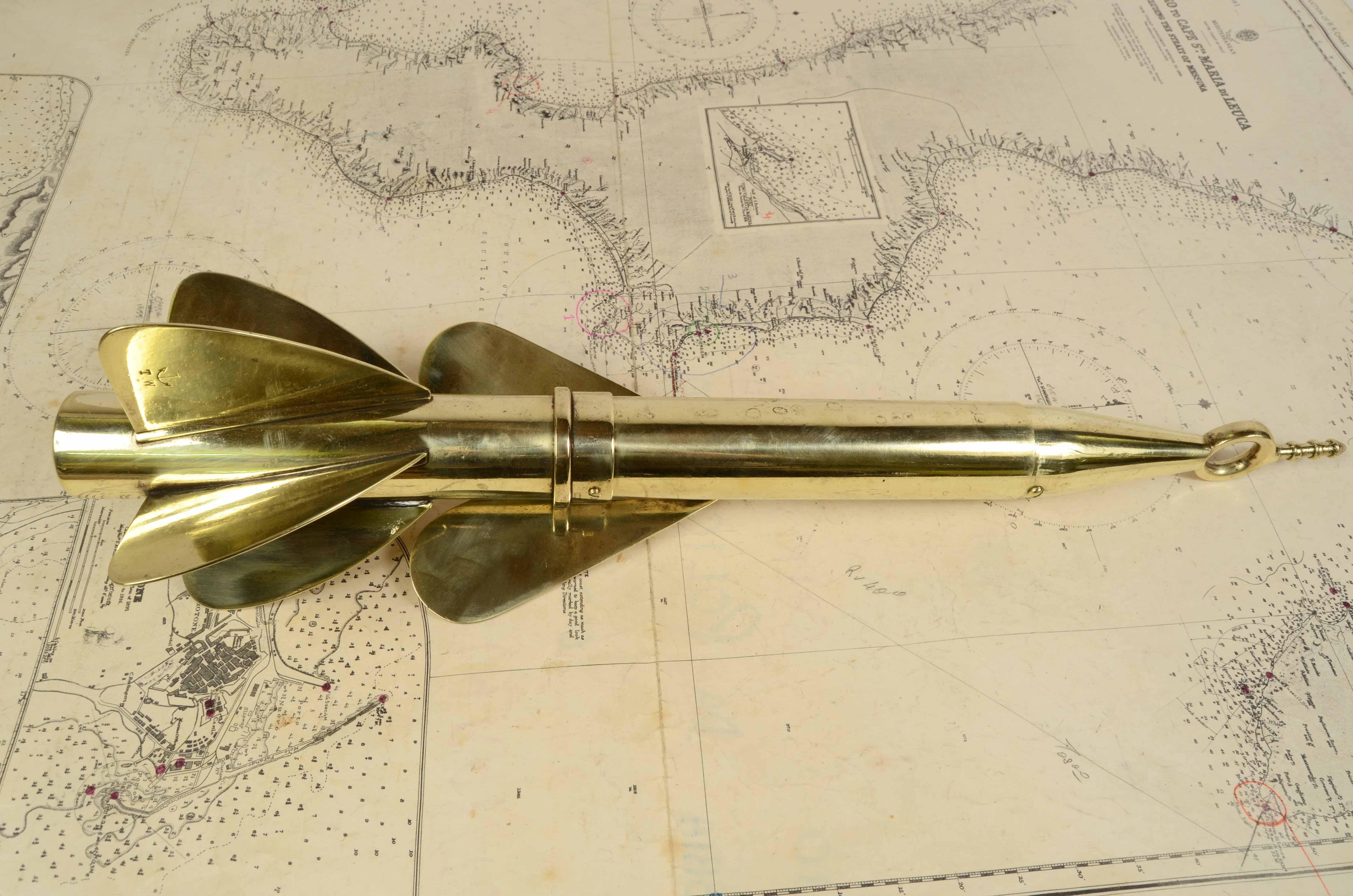 19th Century Brass Harpoon Walker's Ship Log Antique Navigation ...