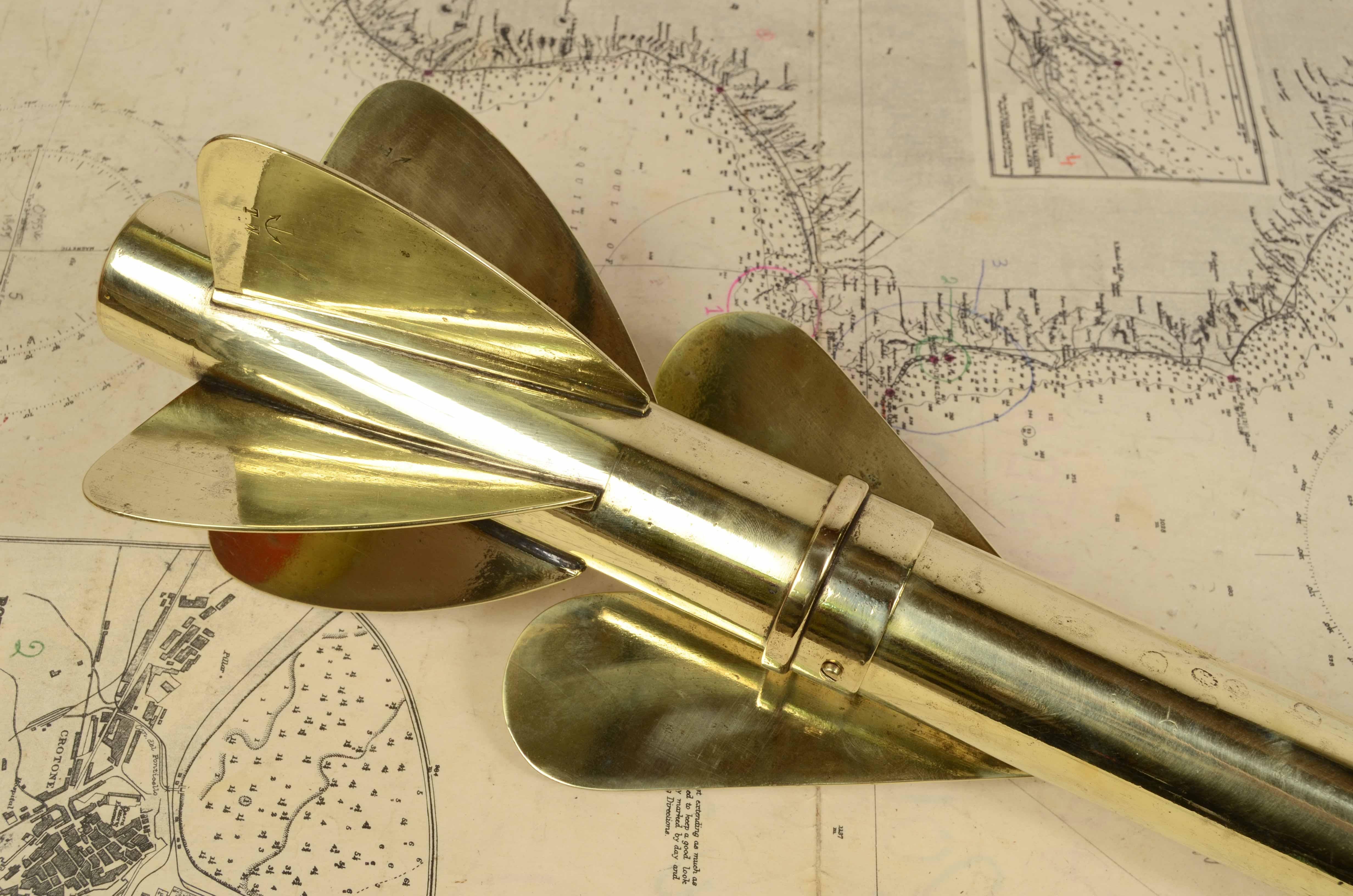 19th Century Brass Harpoon Walker's Ship Log Antique Navigation ...