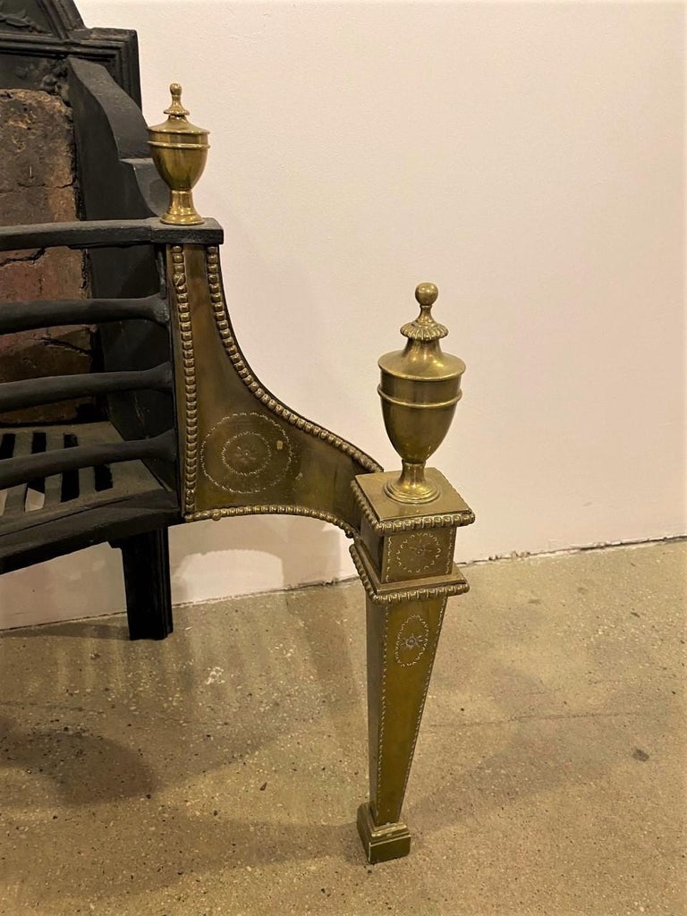 19th Century Brass and Iron Decorative Fire Grate Basket from England ...