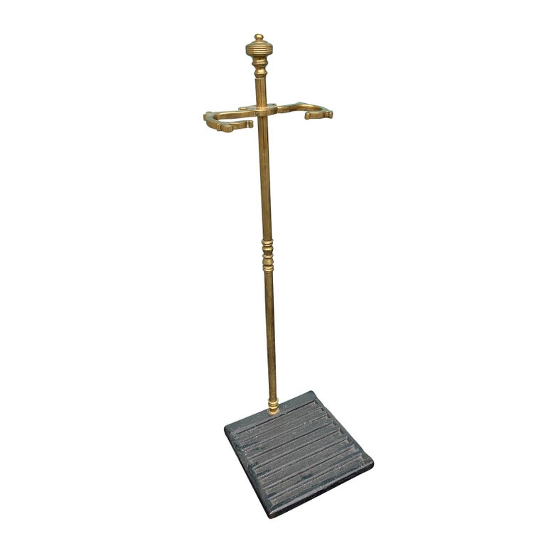 19th Century Brass and Iron Fire Tool Stand For Sale at 1stdibs