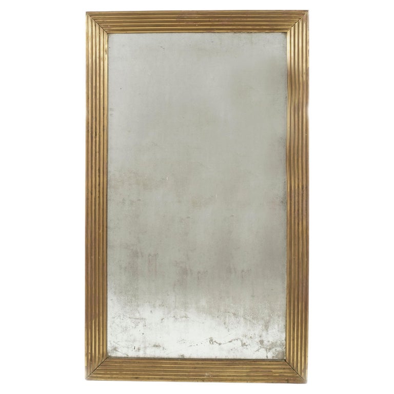 19th Century Brass Reeded Mirror at 1stDibs