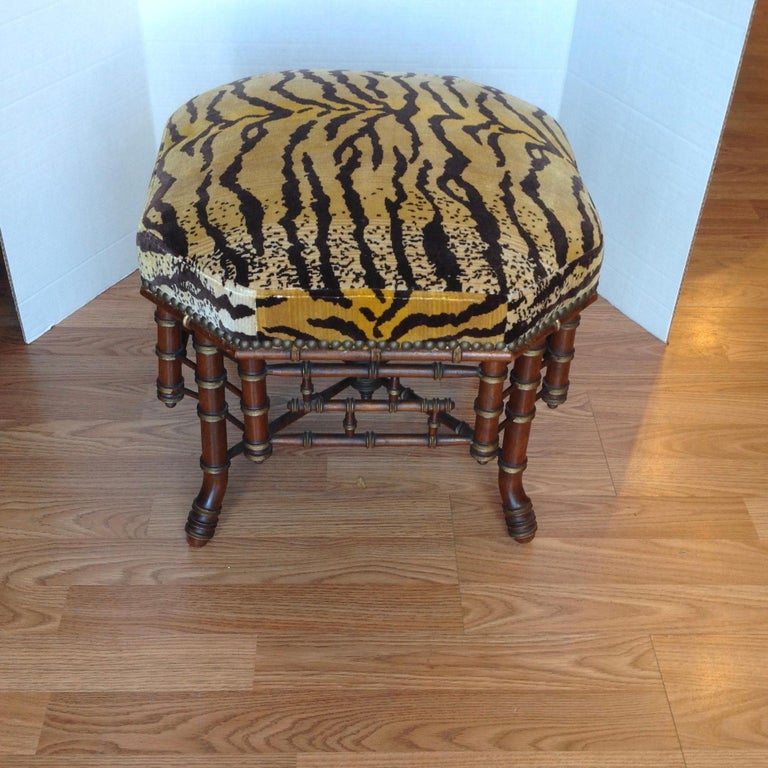 19th Century Brighton Style Faux Bamboo Ottoman at 1stDibs
