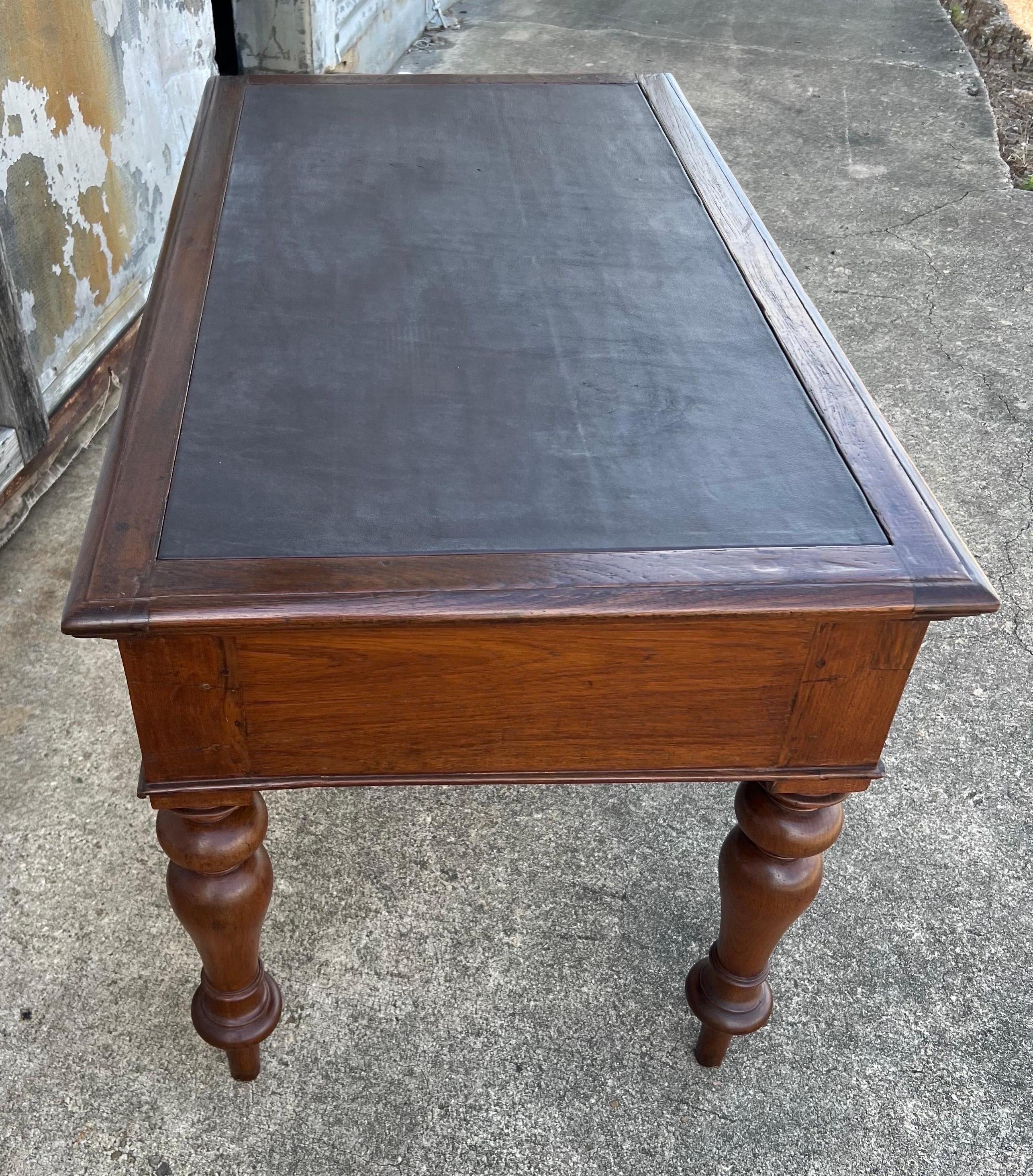 19th Century British Colonial Leather Top Campaign Style Desk For Sale ...