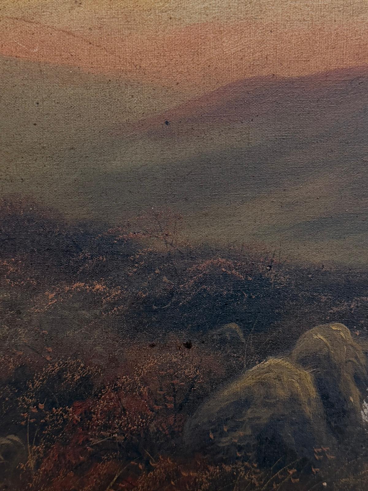 19th century British School - Signed Victorian Scottish Moorland Misty ...