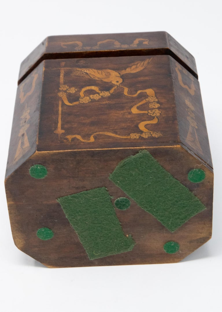 British Tea Caddy with Inlay For Sale at 1stdibs