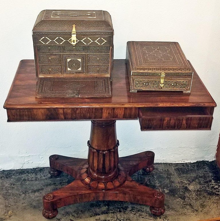 19th Century British William iv Telescopic Side Table In the Manner of ...