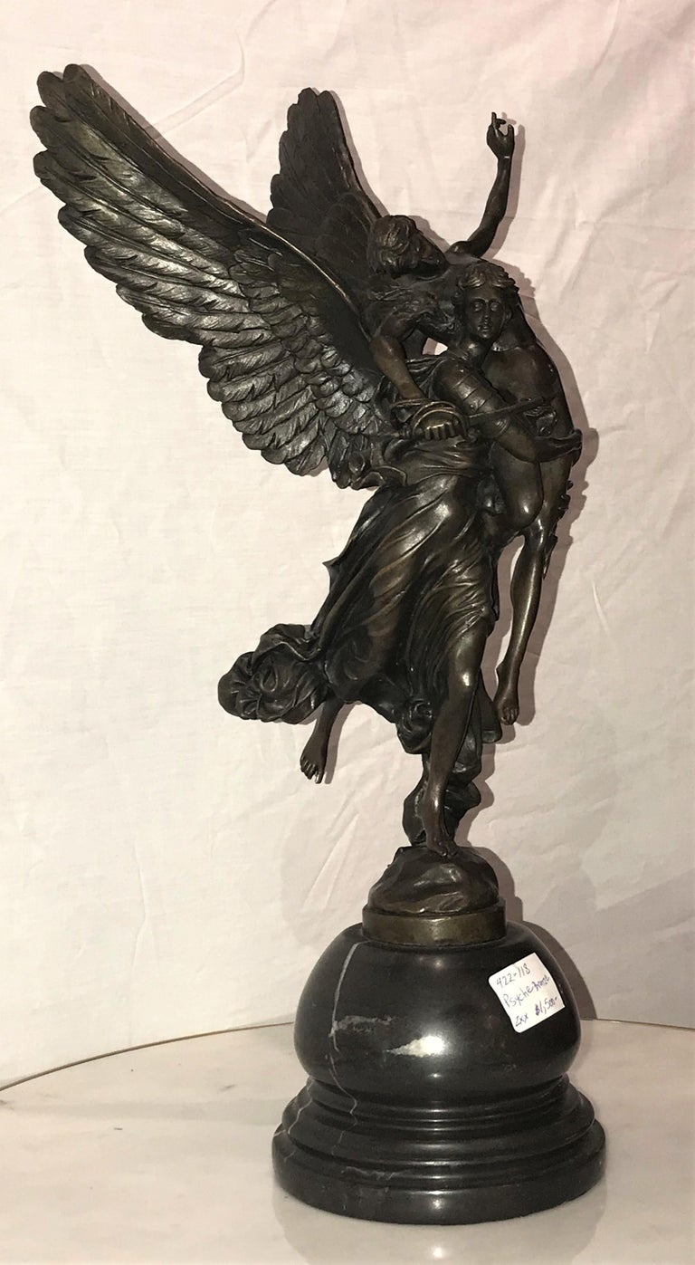 19th Century Bronze Figure Sculpture Signed A. J. Cleisinger of Winged ...