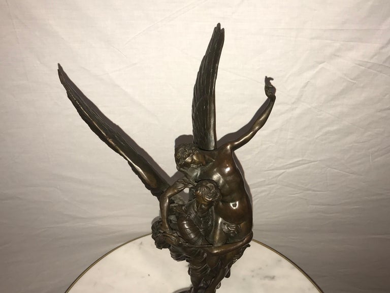19th Century Bronze Figure Sculpture Signed A. J. Cleisinger of Winged ...