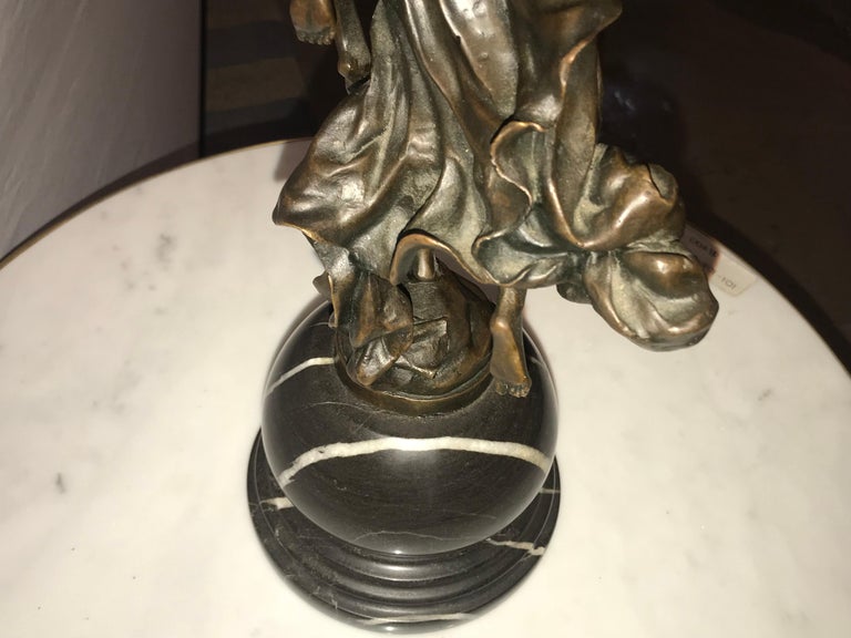 19th Century Bronze Figure Sculpture Signed A. J. Cleisinger of Winged ...