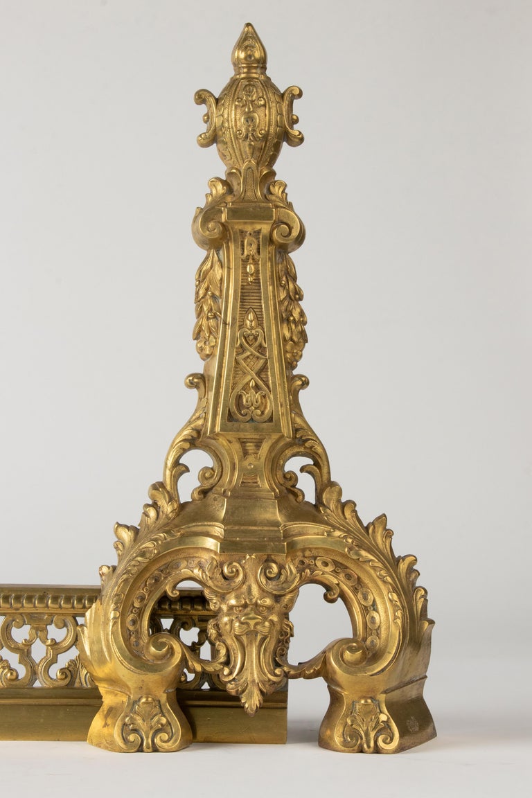19th Century Bronze Gilded Fire Mantel Andirons Signed Didier ...