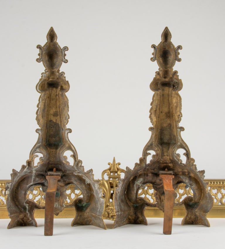 19th Century Bronze Gilded Fire Mantel Andirons Signed Didier ...