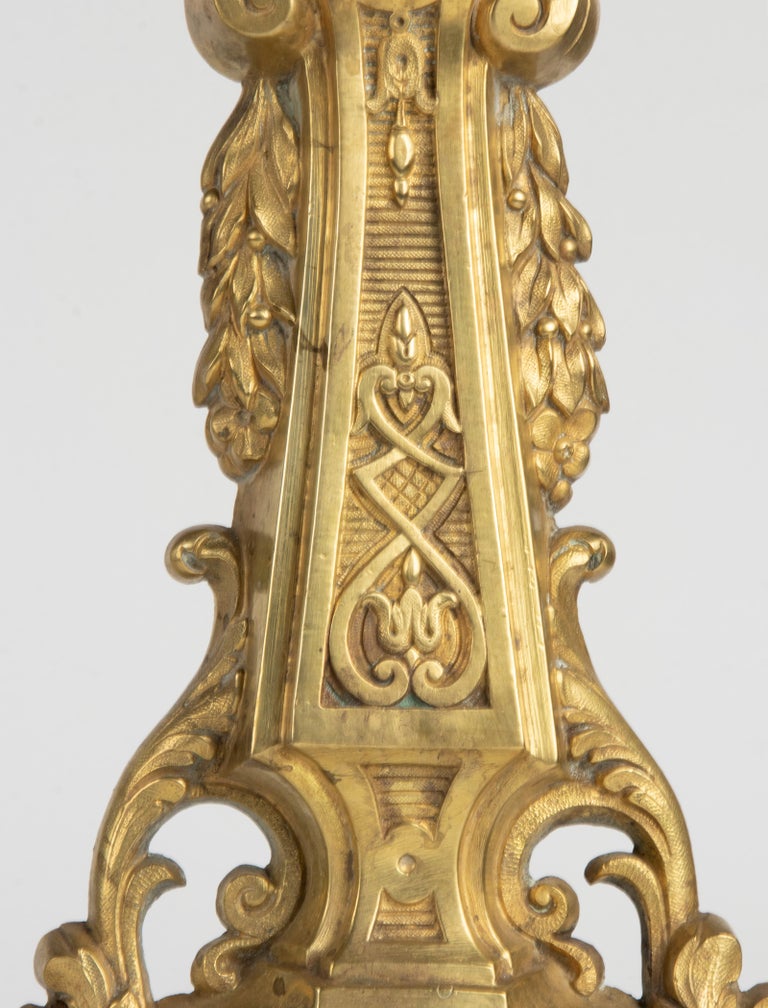 19th Century Bronze Gilded Fire Mantel Andirons Signed Didier ...