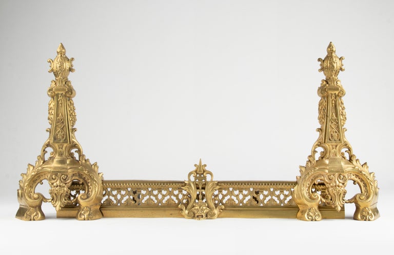 19th Century Bronze Gilded Fire Mantel Andirons Signed Didier ...
