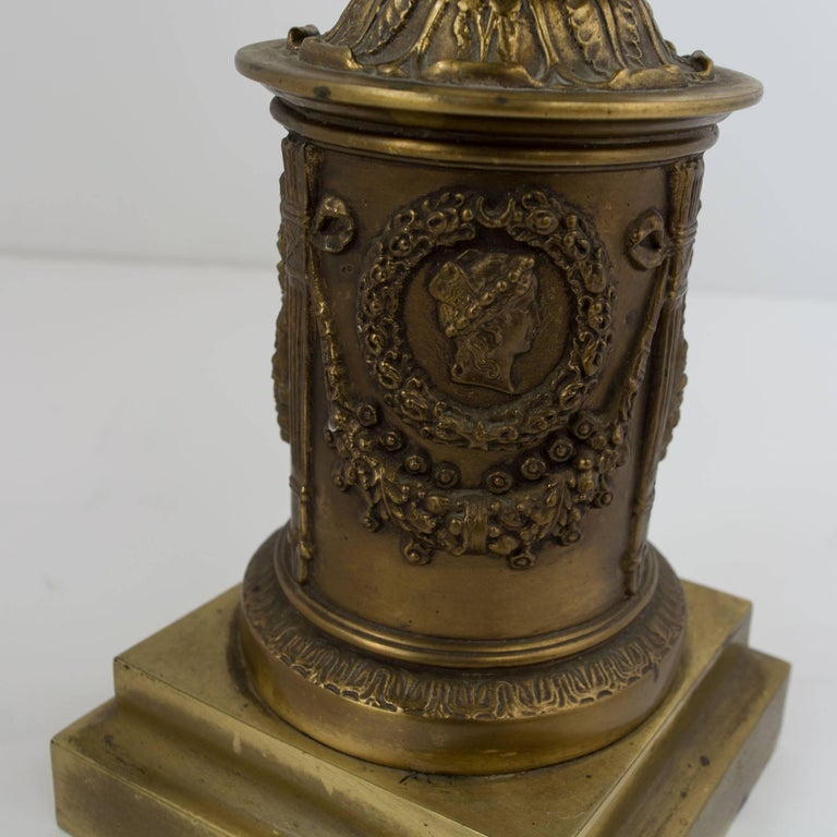 19th Century Bronze Grecian Goddess Six-Arm Candelabra, Pair at 1stDibs