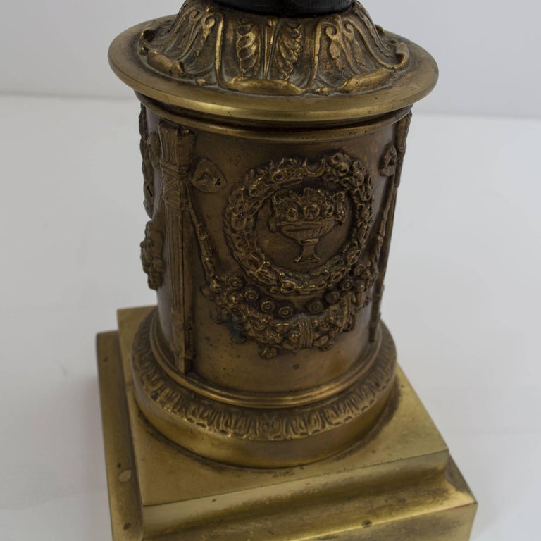 19th Century Bronze Grecian Goddess Six-Arm Candelabra, Pair at 1stDibs