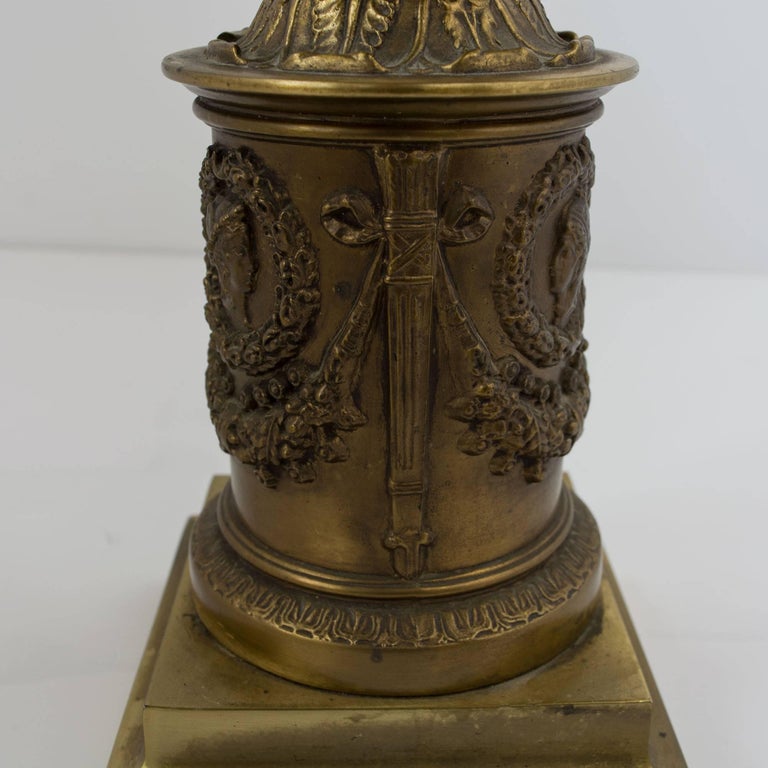 19th Century Bronze Grecian Goddess Six-Arm Candelabra, Pair at 1stDibs